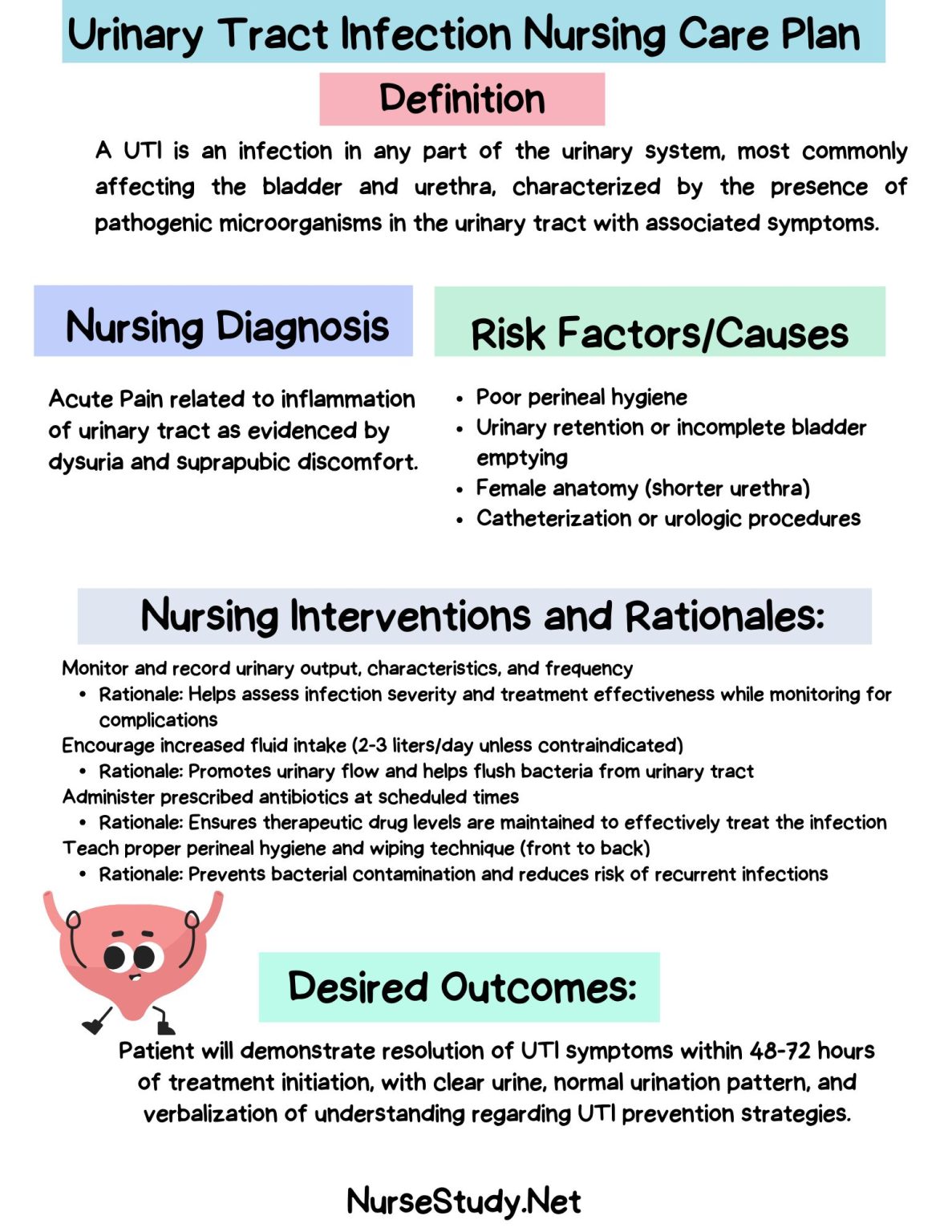 Urinary Tract Infection UTI Nursing Diagnosis & Care Plan - NurseStudy.Net